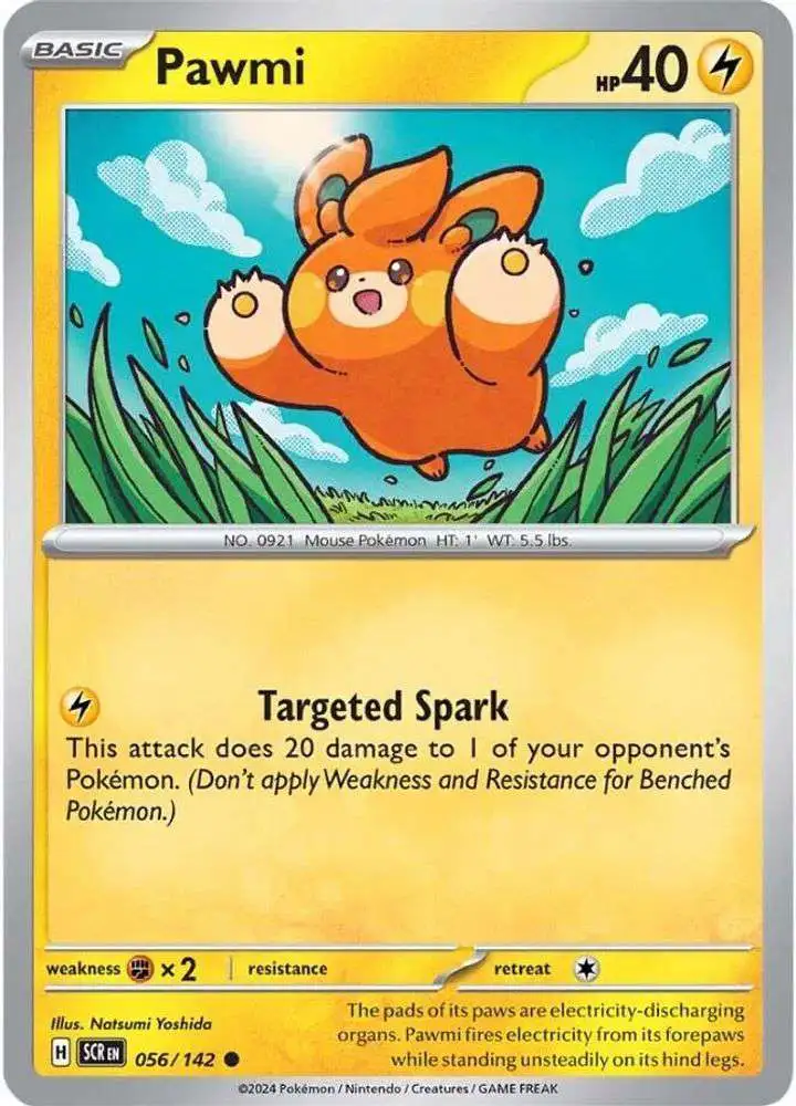 Pokemon Trading Card Game Stellar Crown Single Card Common Pawmi 56 - ToyWiz