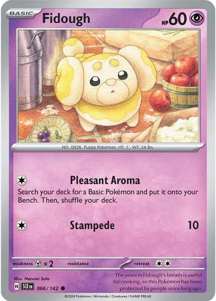 Pokemon Trading Card Game Stellar Crown Single Card Common Fidough 66 - ToyWiz
