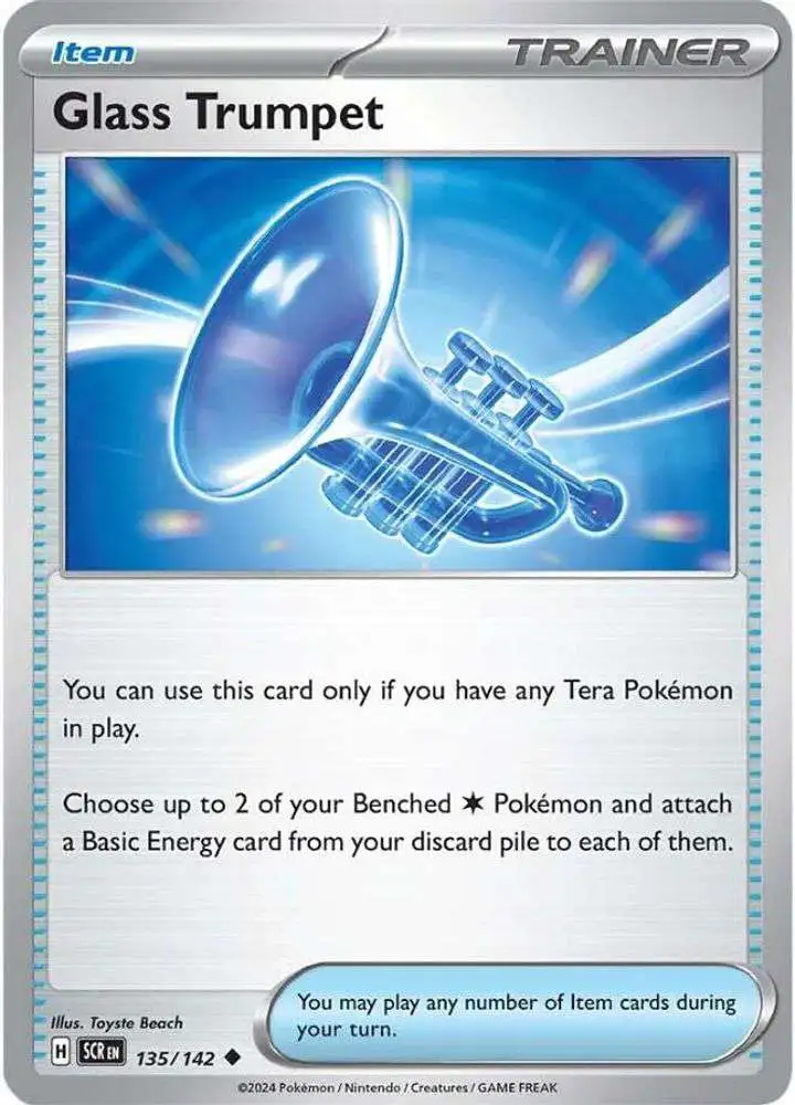 Pokemon Trading Card Game Stellar Crown Single Card Uncommon Glass Trumpet 135 - ToyWiz