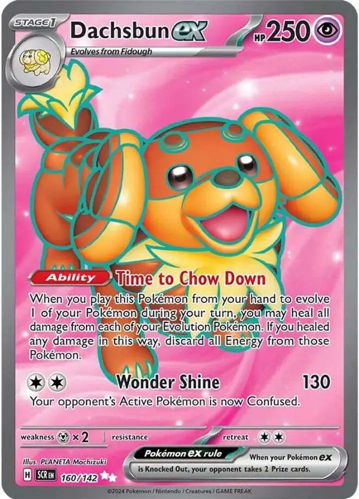 Pokemon Trading Card Game Stellar Crown Single Card Ultra Rare Dachsbun ex 160 - ToyWiz