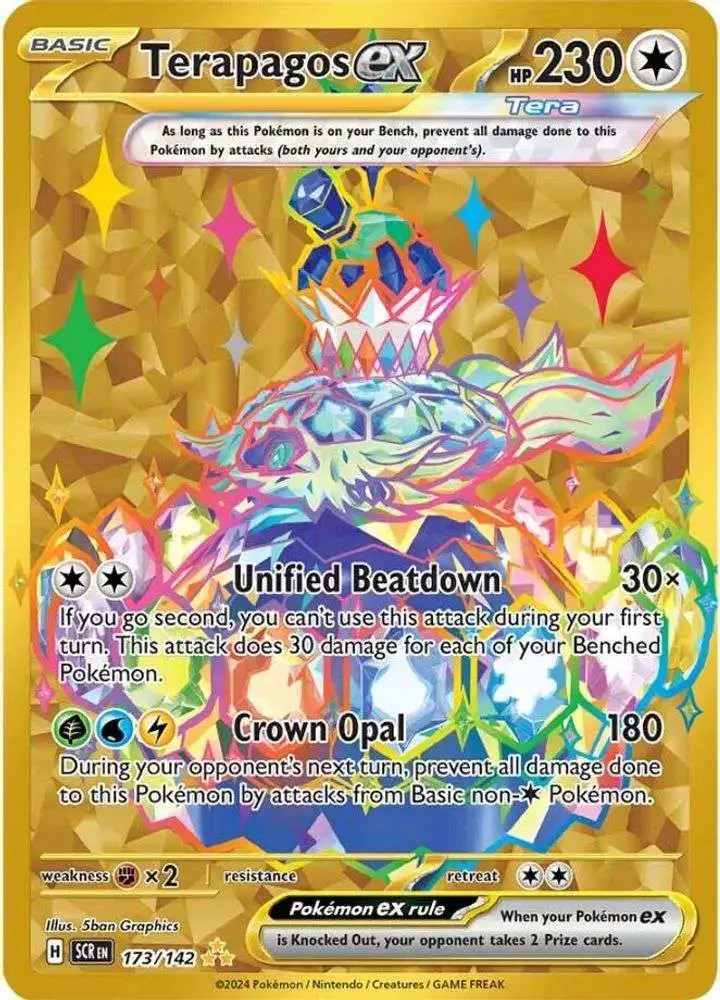 Pokemon Trading Card Game Stellar Crown Single Card Hyper Rare Terapagos ex 173 - ToyWiz