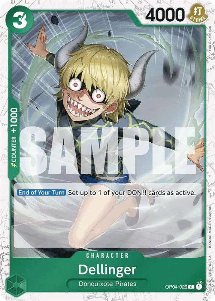 One Piece Trading Card Game Premium Booster Single Card Common Dellinger OP04-029 Jolly Roger ...