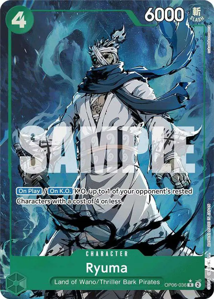 One Piece Trading Card Game Premium Booster Single Card Rare Ryuma OP06 ...
