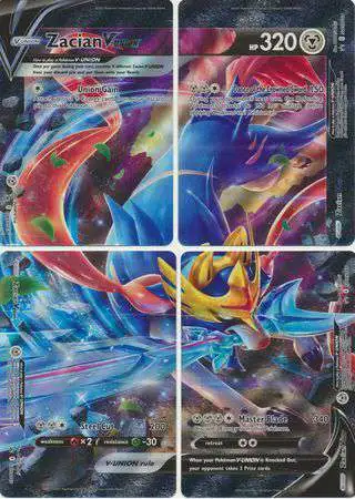 Pokemon Sword Shield Promo Single Card Zacian V-UNION SWSH163 Set of 4 - ToyWiz