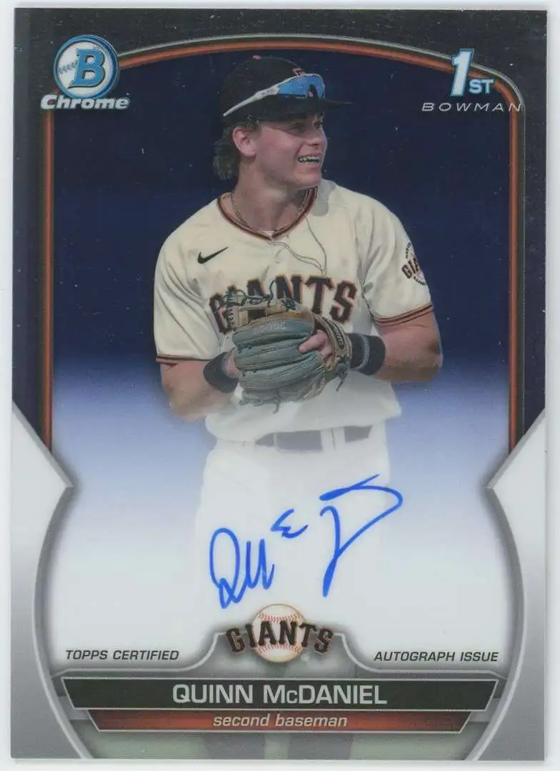MLB 2023 Bowman Draft Chrome Single Card Quinn McDaniel CDA-QMC 1st Bowman Auto - ToyWiz