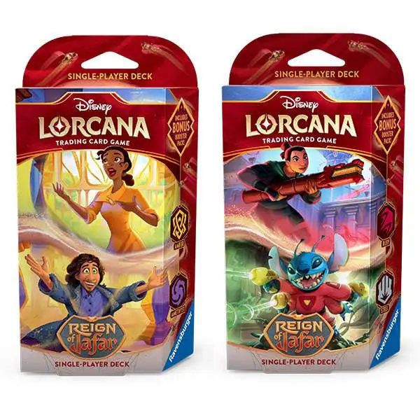 Disney Lorcana Trading Card Game Reign of Jafar Starter Deck Box 8 ...