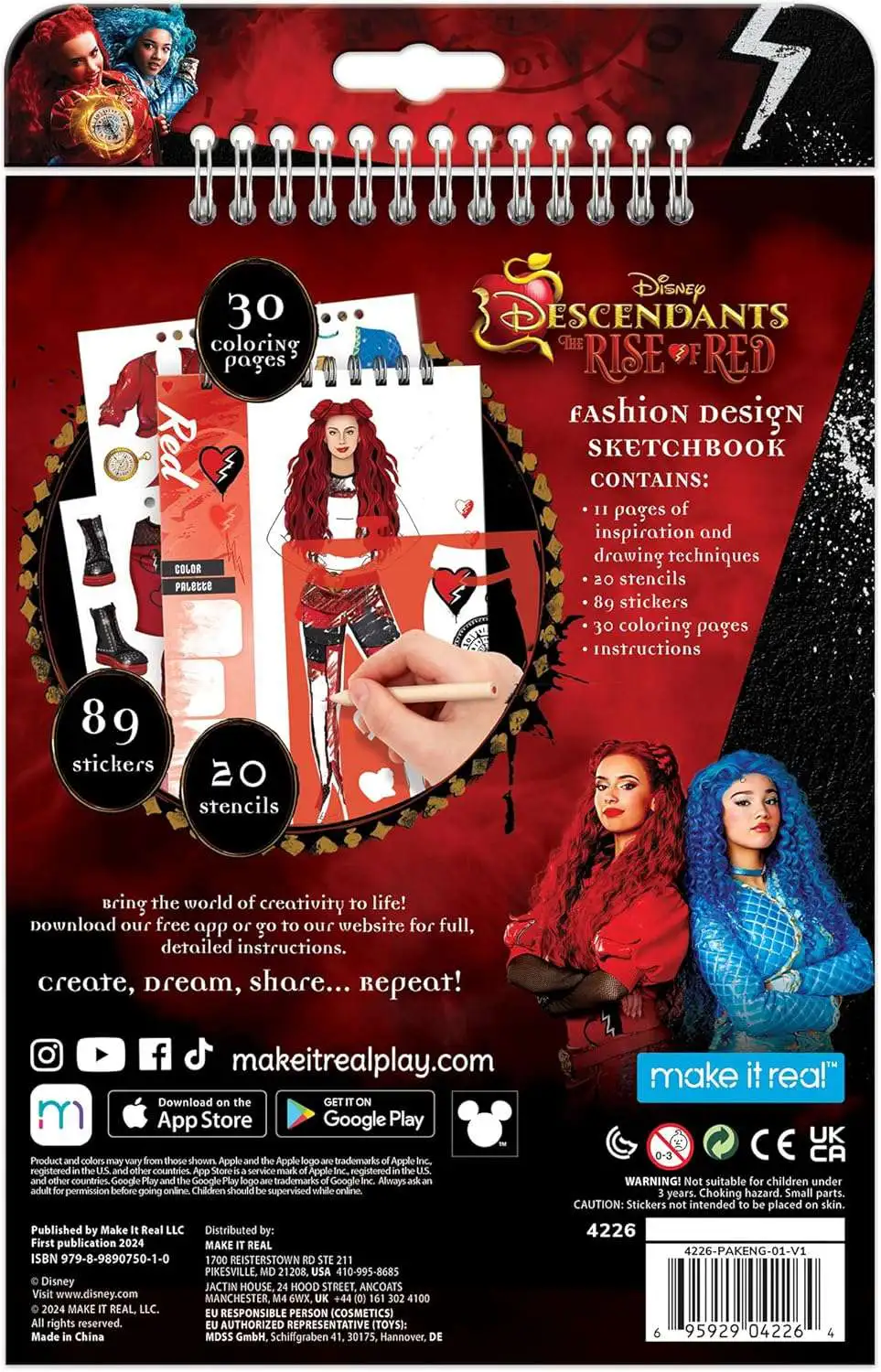 Disney Descendants 4 The Rise of Red Fashion Design Sketchbook Disguise ...