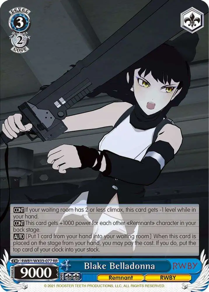 Weiss Schwarz Trading Card Game RWBY Single Card Double Rare Blake ...