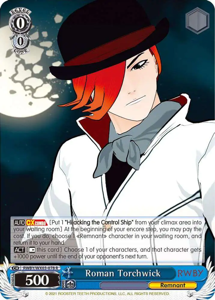 Weiss Schwarz Trading Card Game RWBY Single Card Rare Roman Torchwick ...