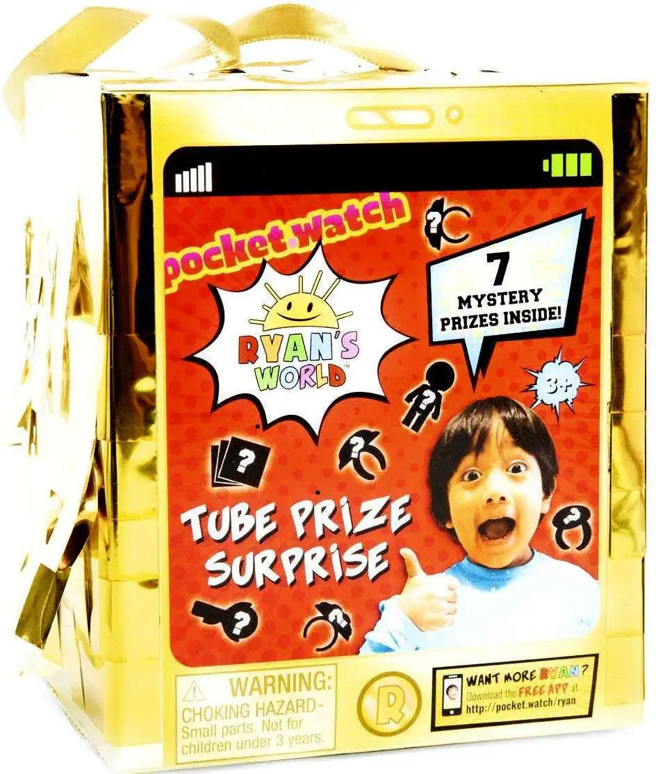Ryans World Tube Prize Surprise Mystery Pack Gold Pocket Watch - ToyWiz