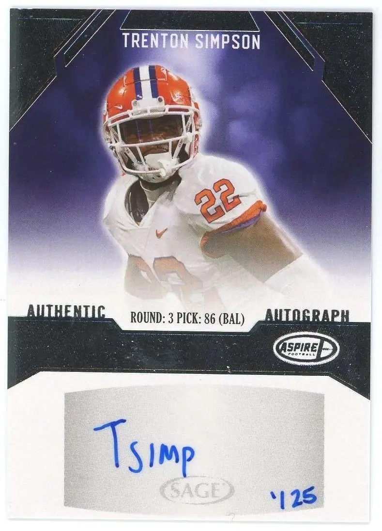 NFL 2023 Sage Single Card Silver Foil 125 Trenton Simpson ASP-TS3 ...