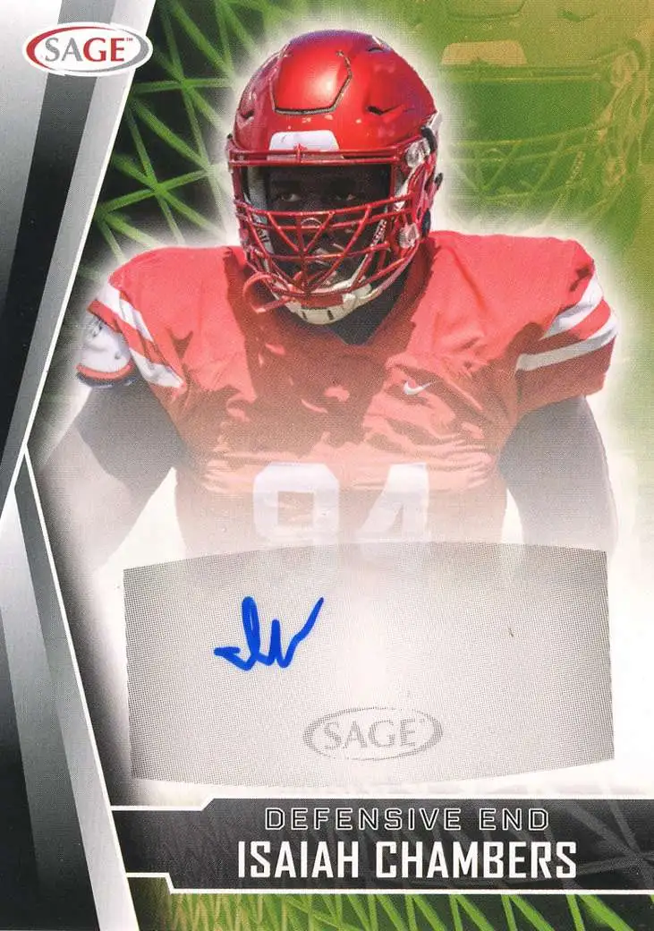 NFL Sage Collectibles 2022 Sage Football Single Card Isaiah Chambers A-IC Autograph - ToyWiz