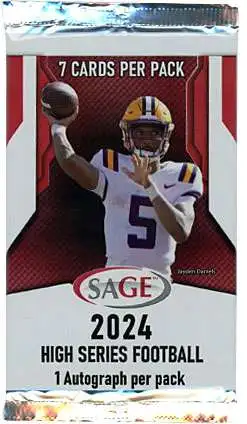 NFL 2024 Sage High Series Football Trading Card HOBBY Pack 1 ...