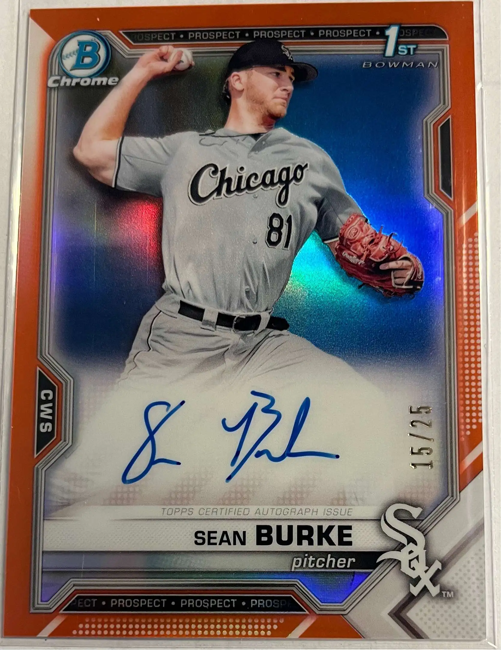 MLB 2021 Bowman Chrome Baseball Sean Burke 1525 Trading Card CDA-SBU ...