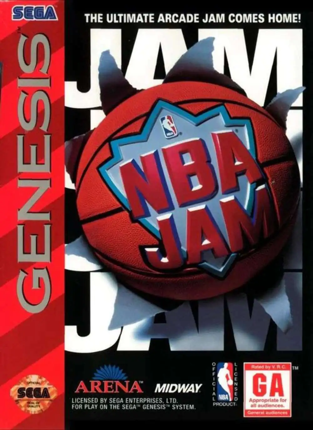 Sega Acclaim NBA Jam Video Game Box and Manual ONLY - ToyWiz