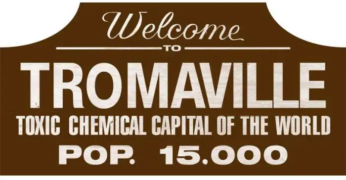 The Toxic Avenger Tromaville Wood Sign Trick or Treat Studios - ToyWiz