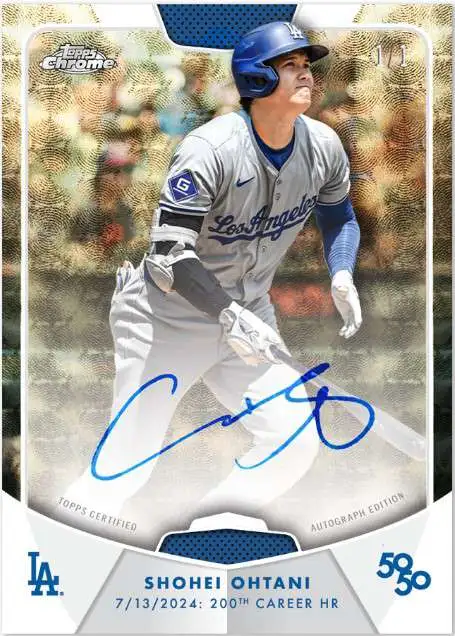 MLB Los Angeles Dodgers 2024 Shohei Ohtani 5050 Baseball Exclusive Trading Card Pack 5 Cards ...