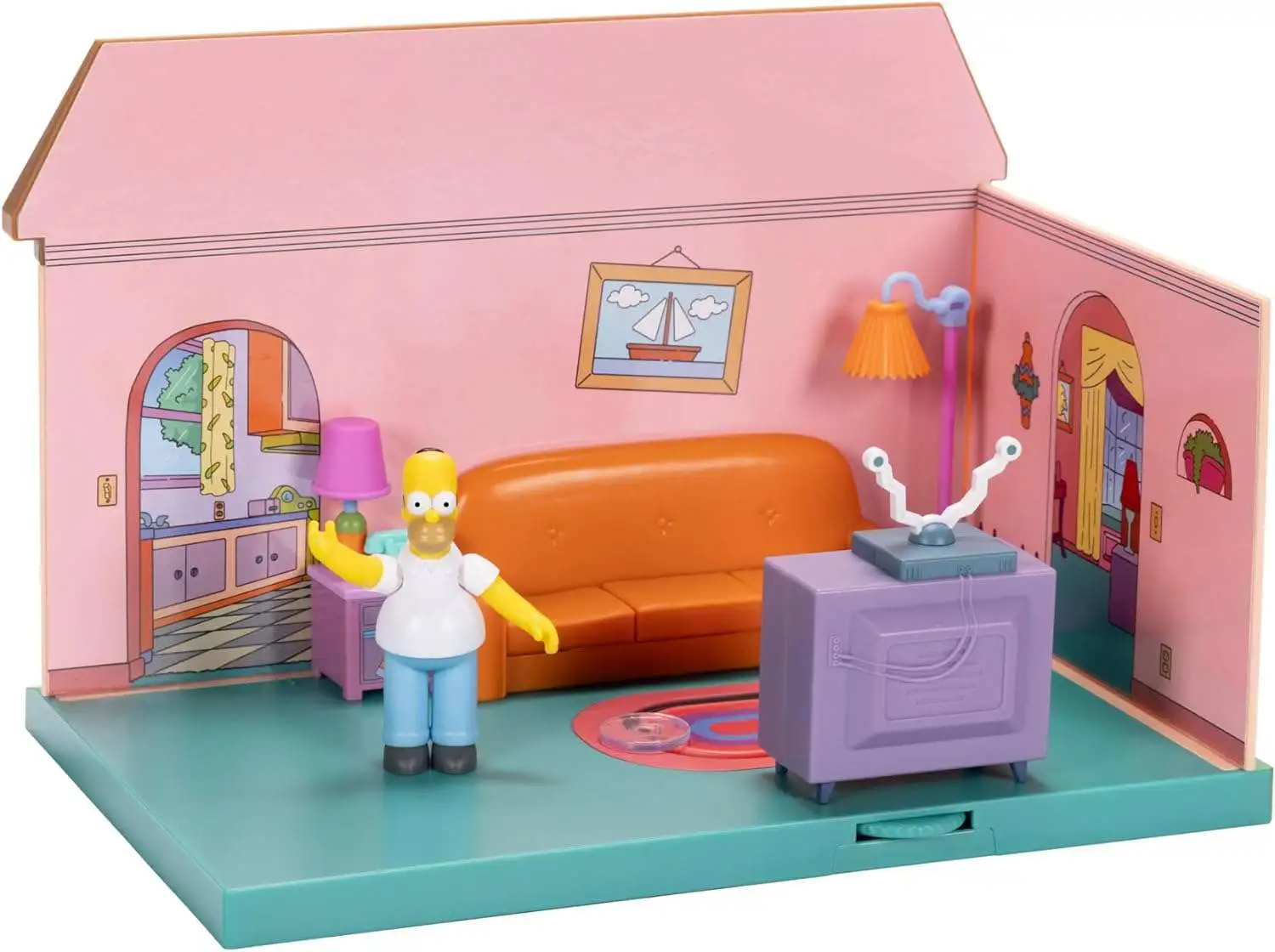 The Simpsons Living Room Diorama House Playset Includes 2.5 Homer ...