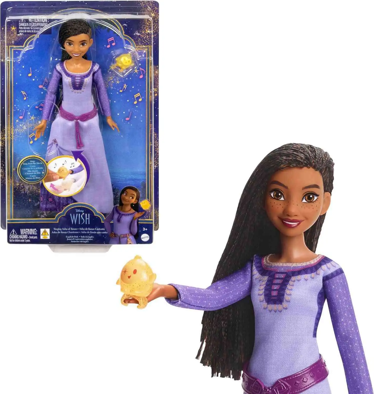 Disney Wish Asha of Roses 5.5 Singing Doll Sings This Wish, Damaged ...