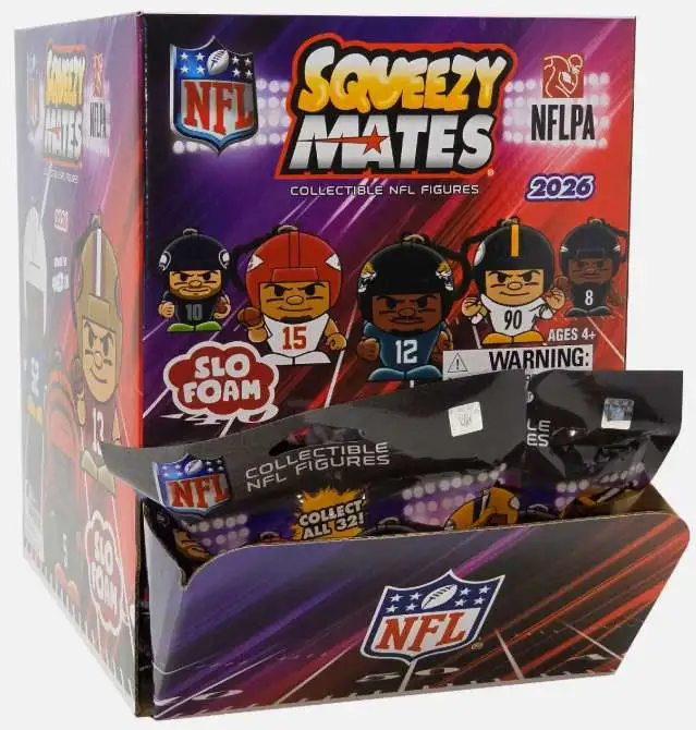 NFL Squeezy Mates Series 8 Football Mystery Box 24 Packs Party Animal ...