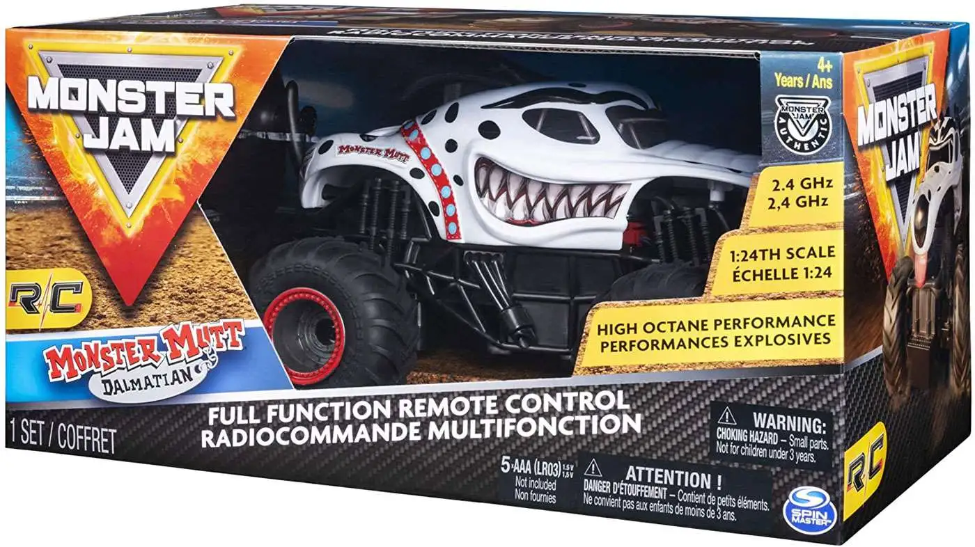 Monster Jam Monster Mutt Dalmatian 124 Remote Control Car Spin Master ...