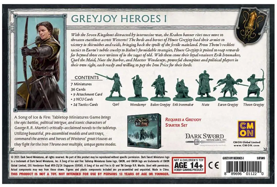 A Song of Ice Fire Greyjoy Heroes 1 Unit Box CMON - ToyWiz