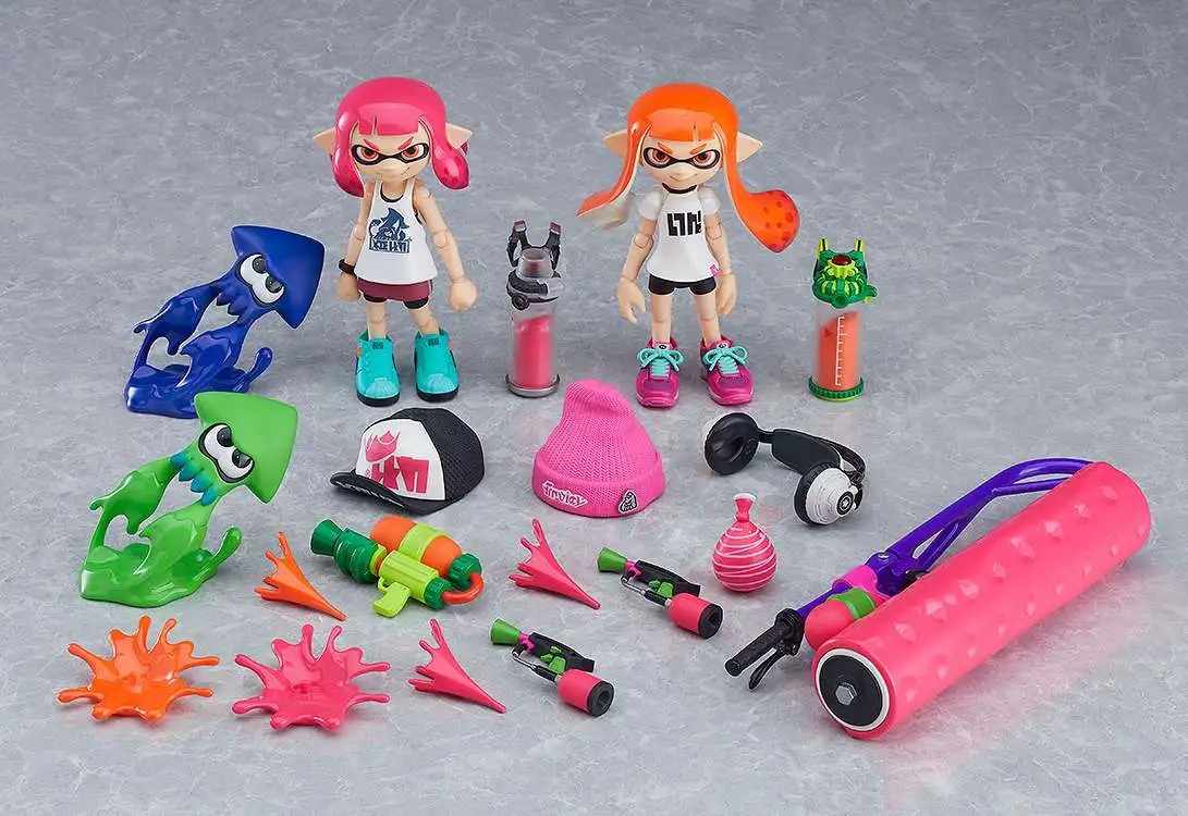Splatoon Figma Inkling Girls 4 Action Figure 2-Pack No.400-DX Good ...