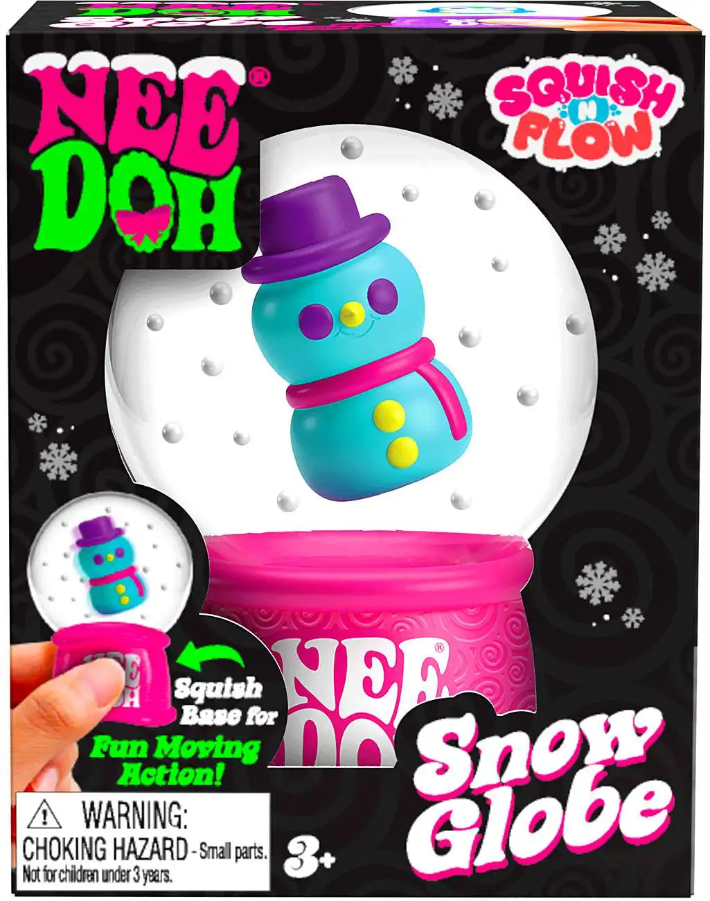 NeeDoh 2025 Squishmas Groovy The Dohman 2.5 Stress Ball Squish n Flow Snow Globe Schylling - ToyWiz