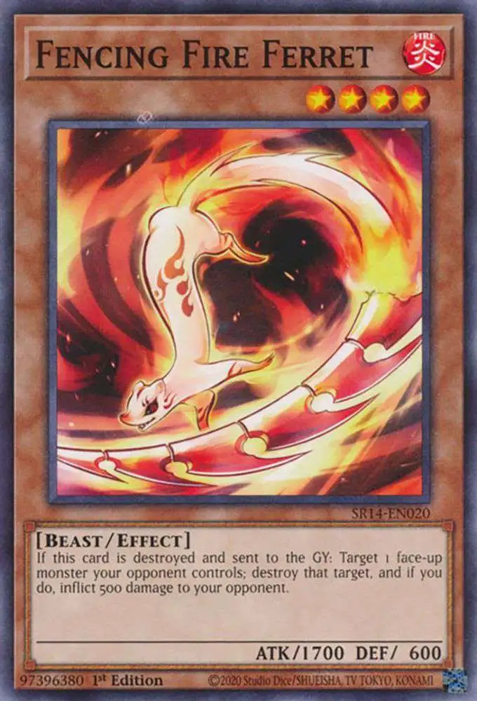 YuGiOh Structure Deck Fire Kings Single Card Common Fencing Fire Ferret ...