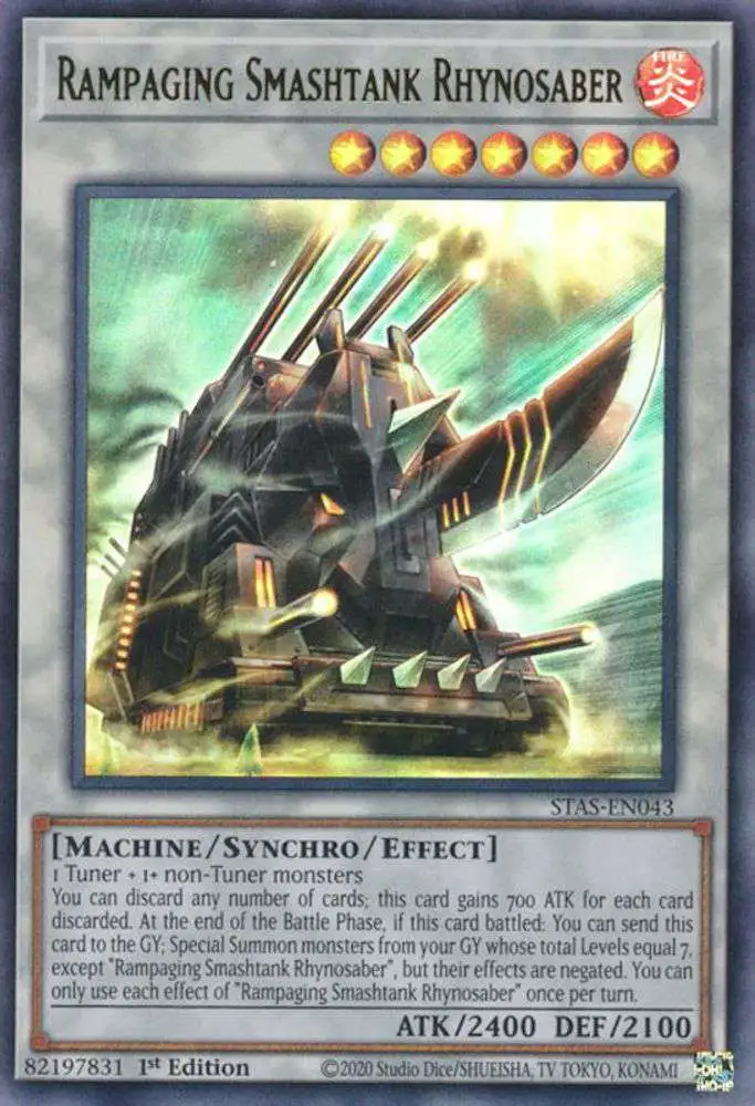 YuGiOh Trading Card Game 2-Player Starter Set Single Card Ultra Rare Rampaging Smashtank ...
