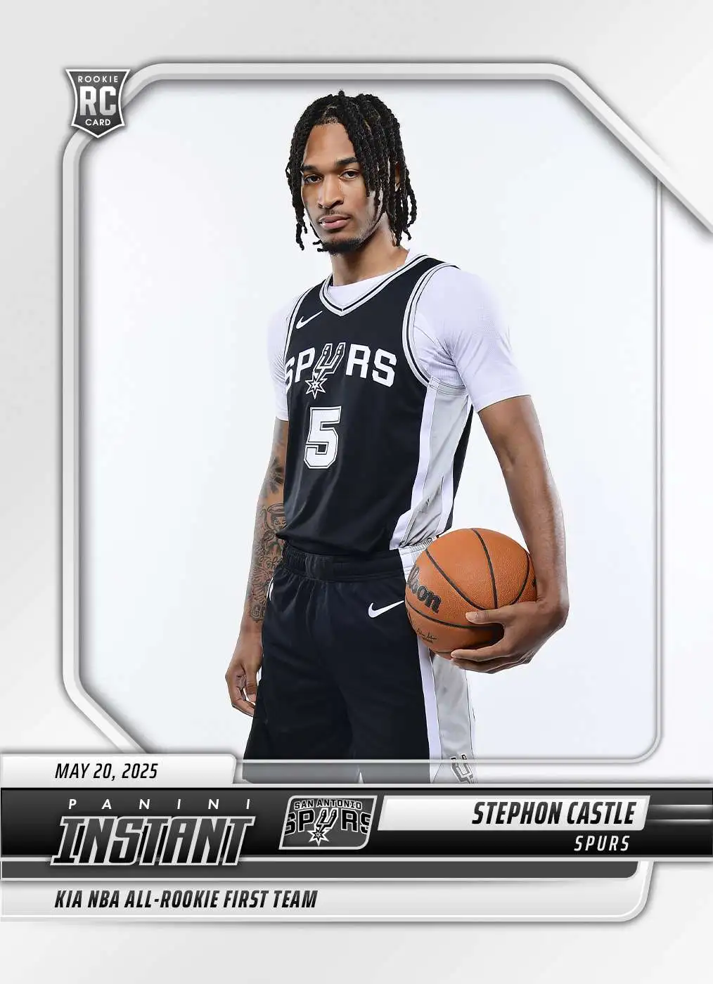 NBA San Antonio Spurs 2025 Instant Basketball Single Card Stephon ...