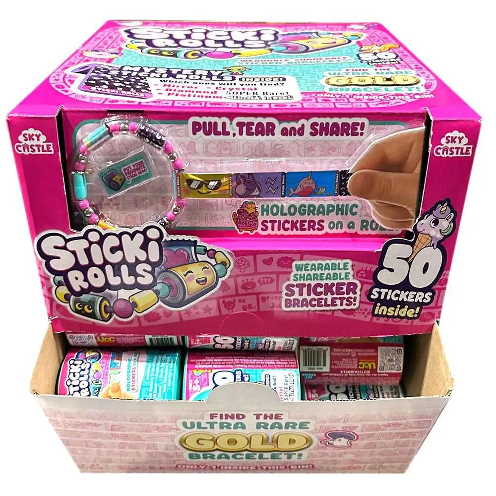 Sticki Rolls Sticki Band Mystery Capsule Box 24 Packs Sky Castle - ToyWiz