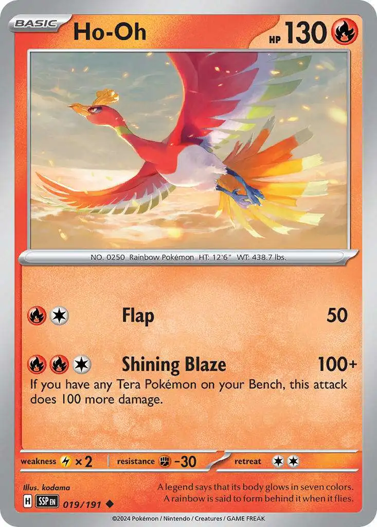 Pokemon Trading Card Game Surging Sparks Single Card Uncommon Ho-Oh 19 - ToyWiz