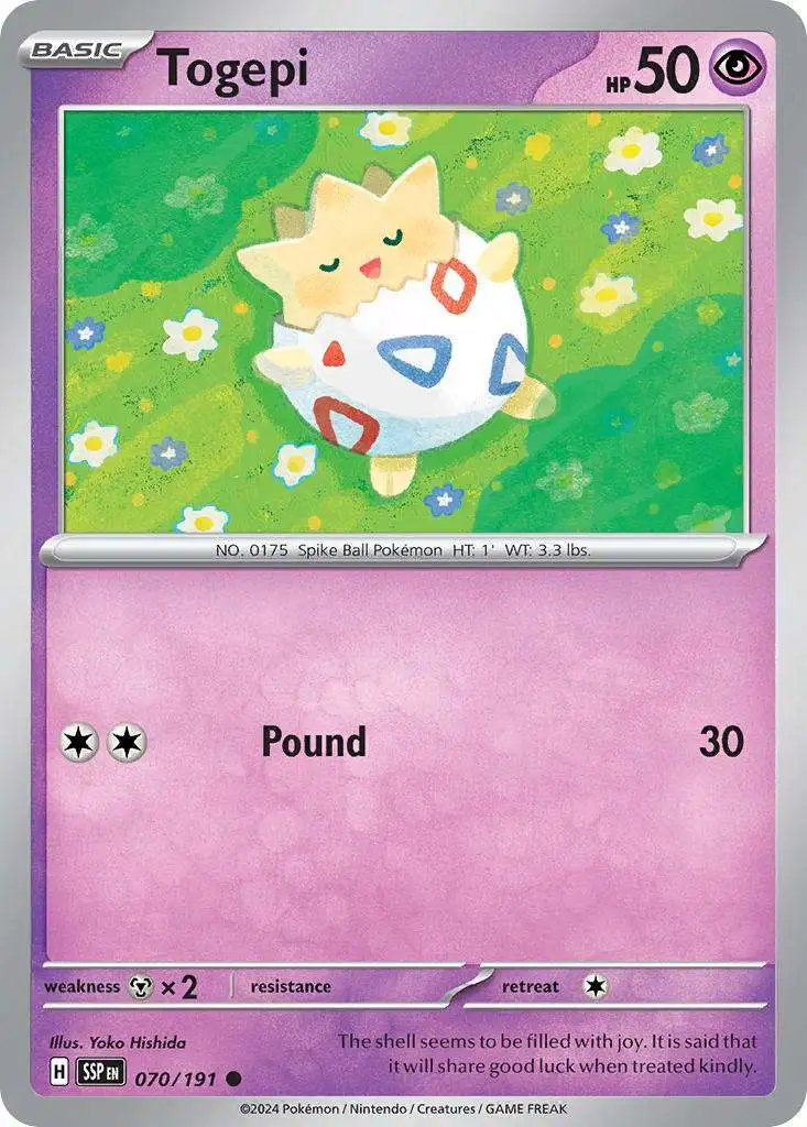 Pokemon Trading Card Game Surging Sparks Single Card Common Togepi 70 ...