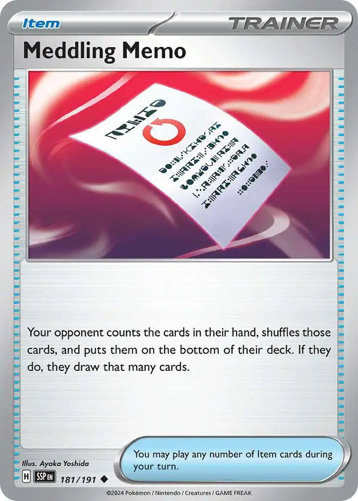 Pokemon Trading Card Game Surging Sparks Single Card Uncommon Meddling ...