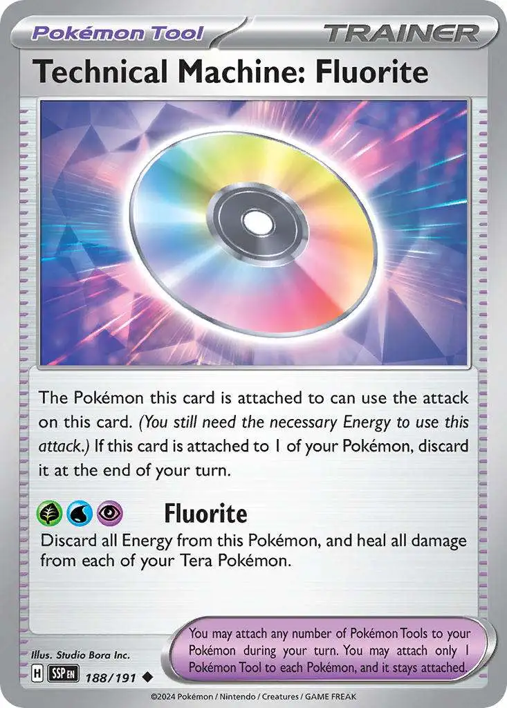 Pokemon Trading Card Game Surging Sparks Single Card Uncommon Technical Machine Fluorite 188 ...