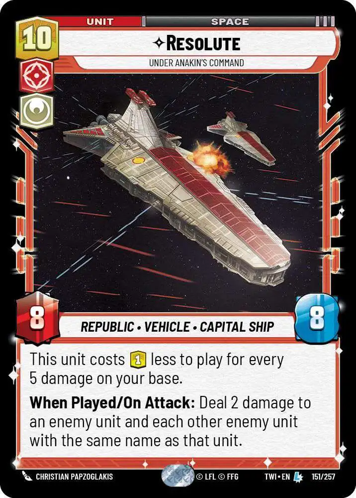 Star Wars Unlimited Trading Card Game Twilight of the Republic Single Card Legendary Resolute ...