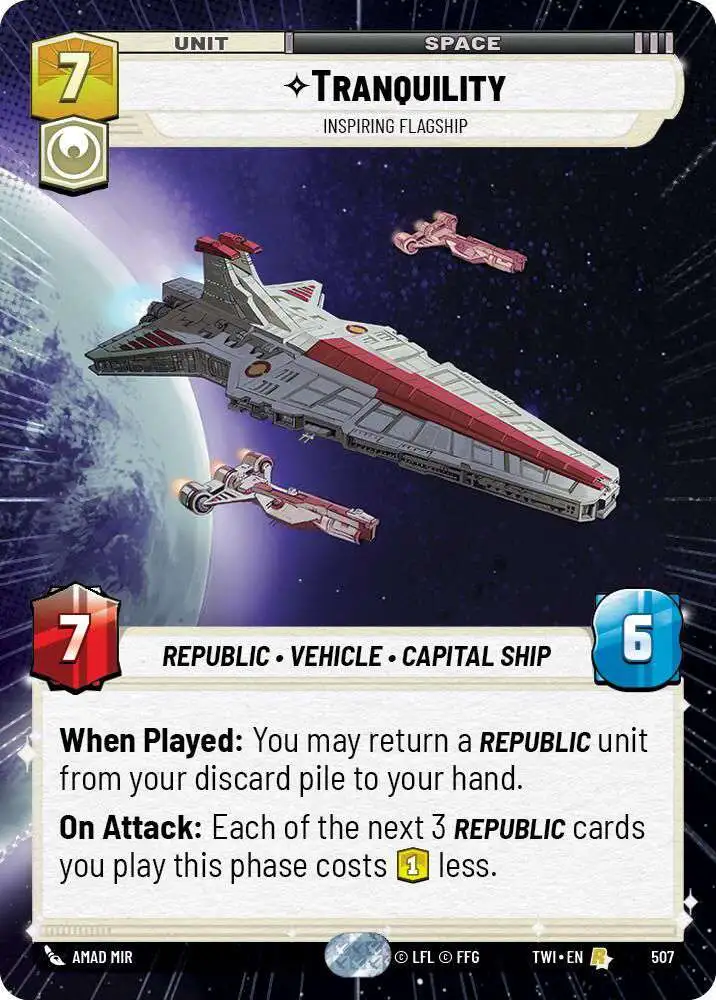 Star Wars Unlimited Trading Card Game Twilight of the Republic Single Card Rare Tranquility ...