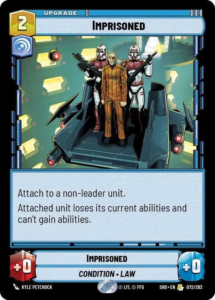 Star Wars Unlimited Trading Card Game Shadows of the Galaxy Single Card Rare Imprisoned 072 - ToyWiz
