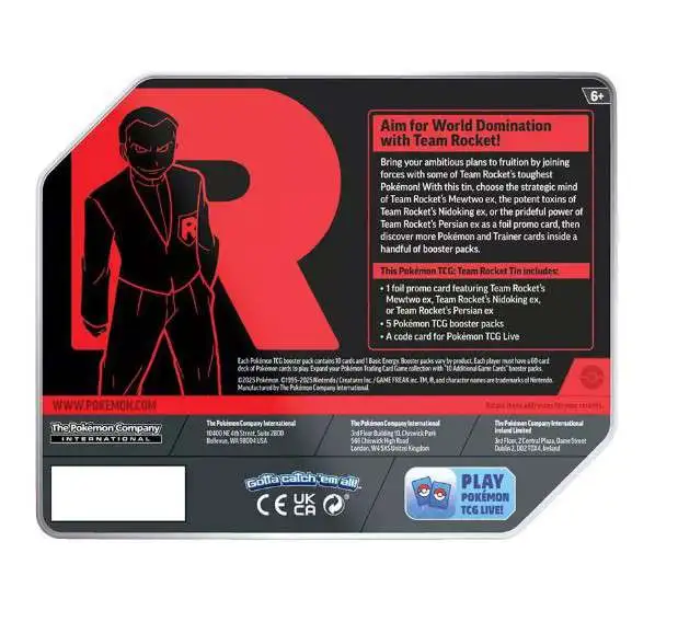 Pokemon Scarlet Violet Destined Rivals Team Rockets Mewtwo ex Tin Set 5 ...