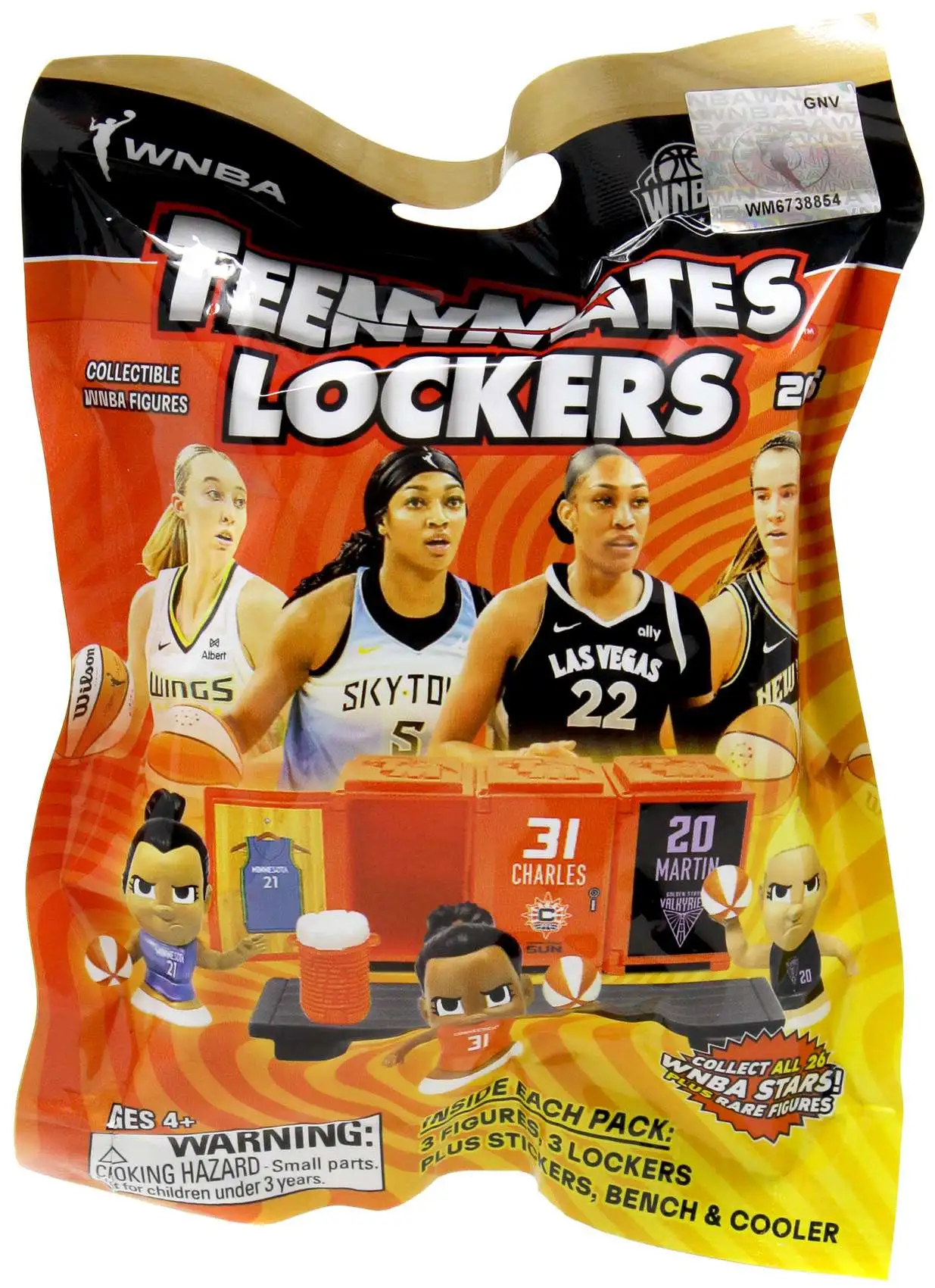 WNBA TeenyMates 2025 Womens Basketball LOCKERS Pack Party Animal Toys ...