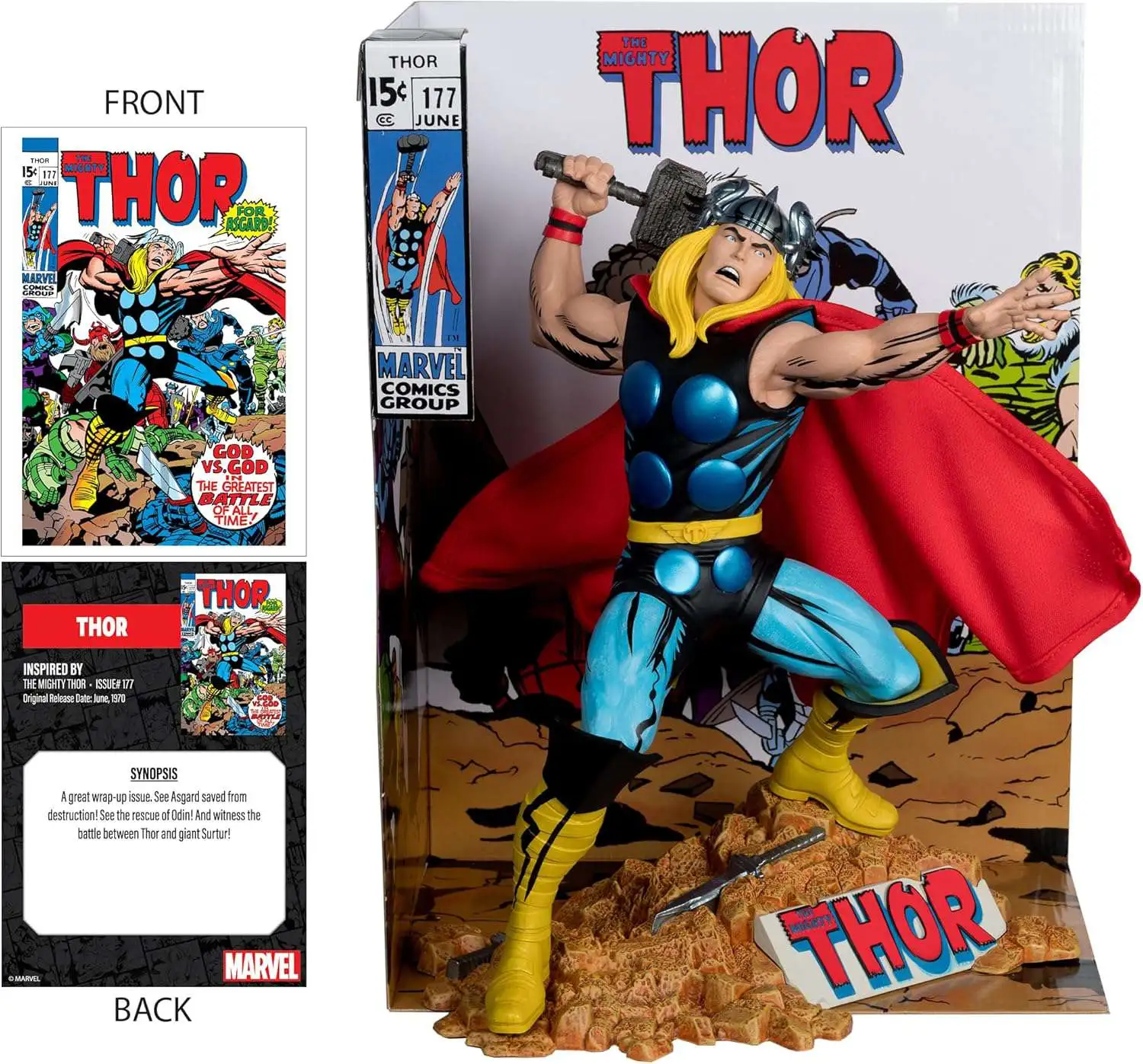 McFarlane Toys Marvel Thor 16 Posed Figure with Scene The Mighty Thor ...