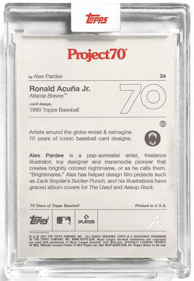 MLB Topps Project70 Baseball 1990 Ronald Acuna Jr. Exclusive Trading ...