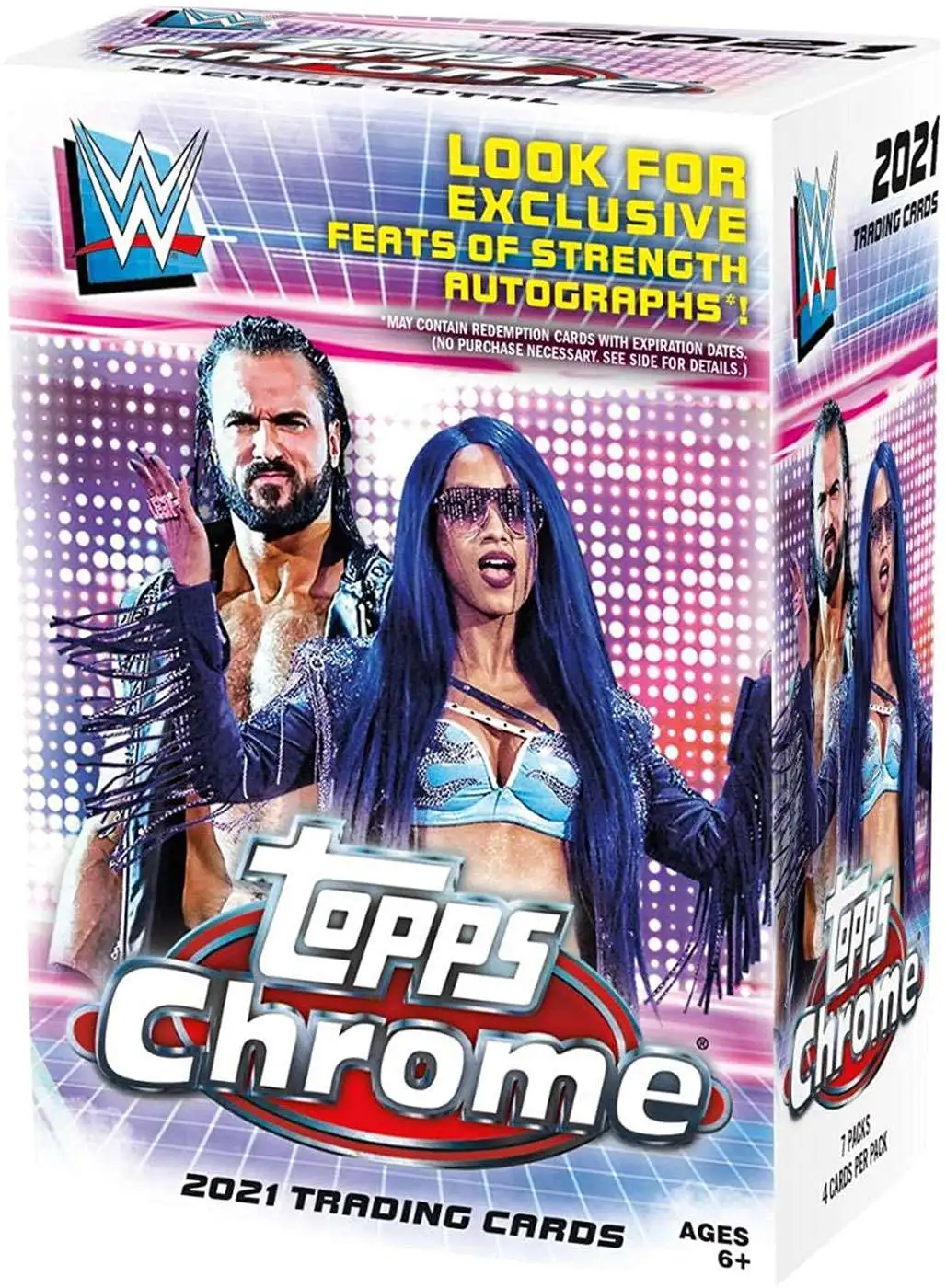 WWE Wrestling Topps 2021 Chrome Trading Card BLASTER Box 7 Packs 1 ...