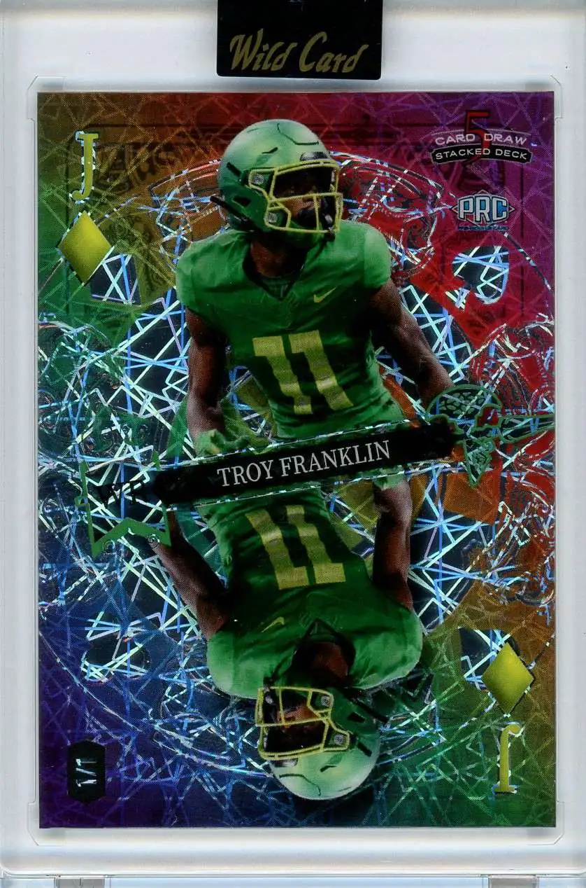 NFL 2023 Wild Card 5 Draw Stacked Deck Single Card 11 Jack of Diamonds Troy Franklin DK-TF ...
