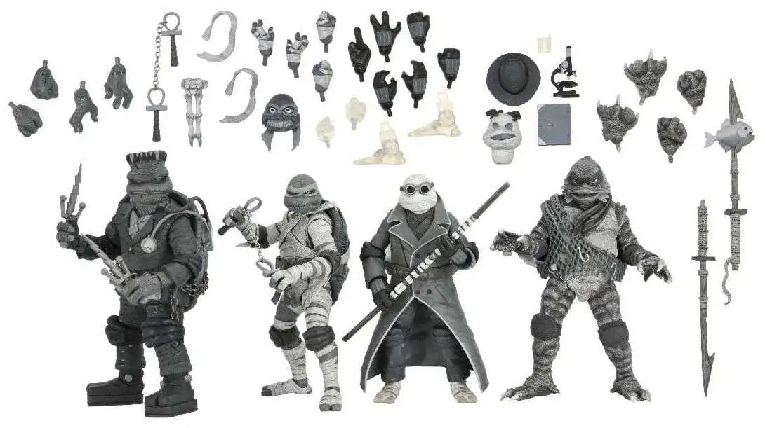 NECA Teenage Mutant Ninja Turtles Universal Monsters Mutant Monster Mash Leonardo, Raphael ...