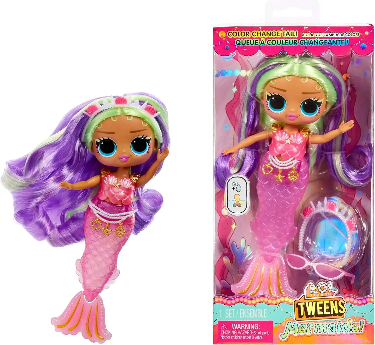LOL Surprise Tweens Mermaid Cleo Clove Fashion Doll Color Changing Tail ...