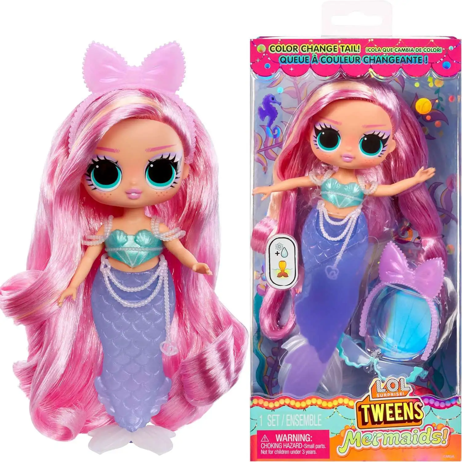 LOL Surprise Tweens Mermaid Lola Waves Fashion Doll Color Changing Tail ...