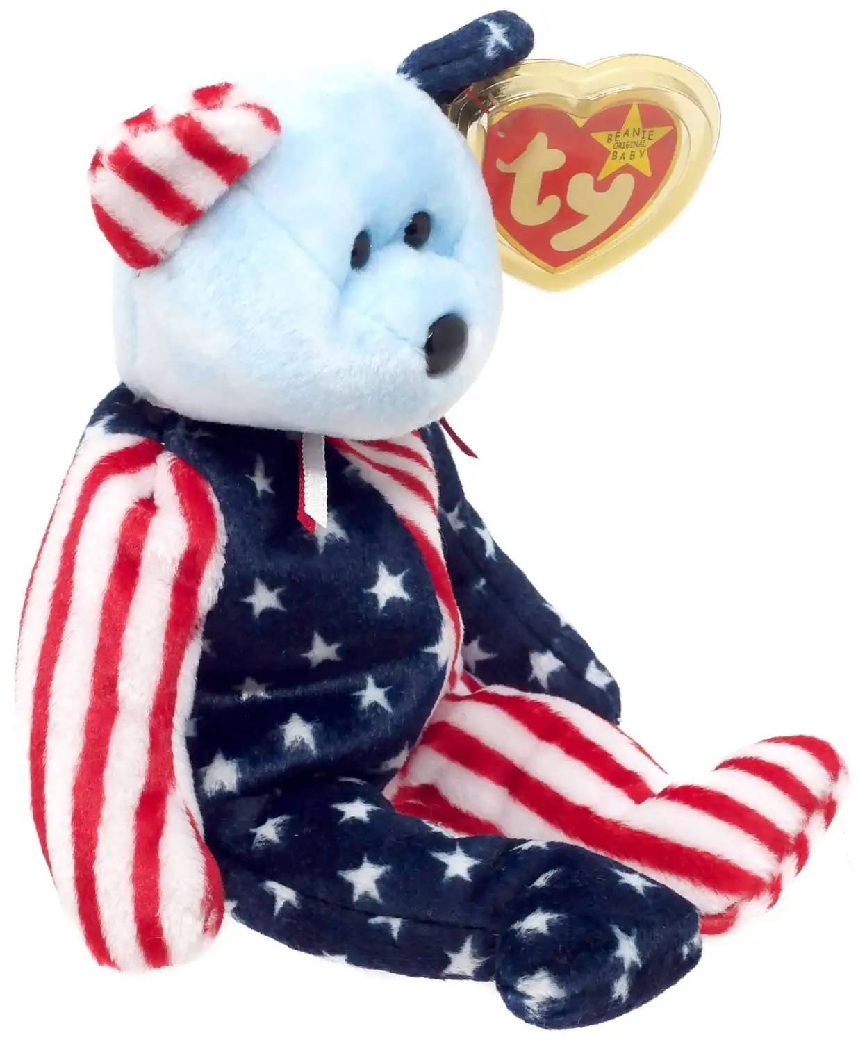 Beanie Babies Spangle the American Bear Beanie Buddy Plush 5th Gen Hang ...