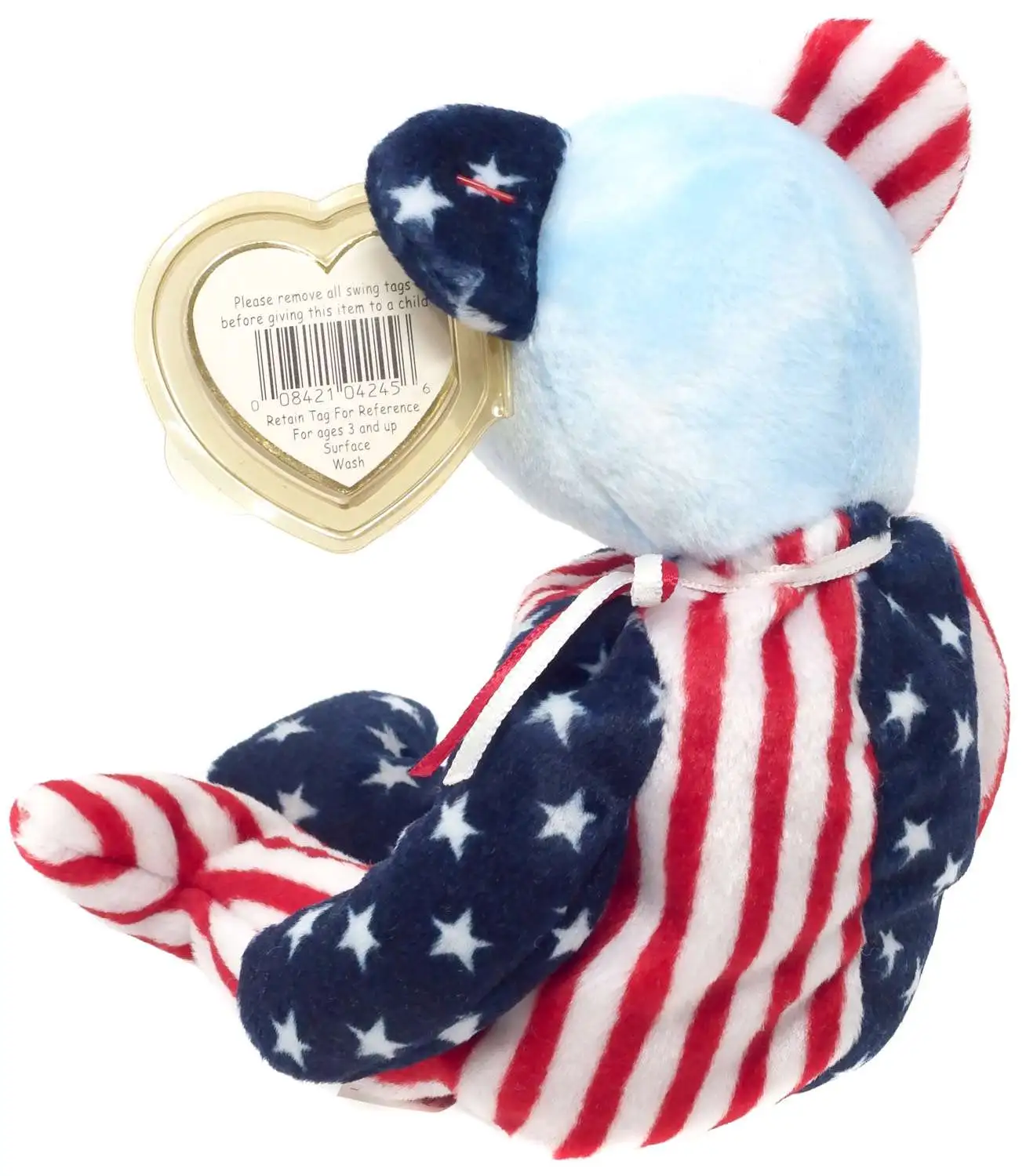 Beanie Babies Spangle the American Bear Beanie Buddy Plush 5th Gen Hang ...